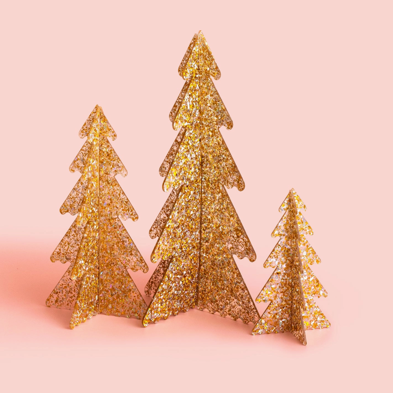 Acrylic Holiday Fir Tree, Pearl Confetti – NEST AT HOME